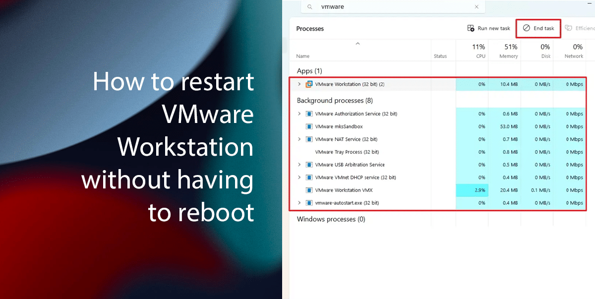 Cara memulai kembali vmware workstation tanpa harus reboot windows 11 ...