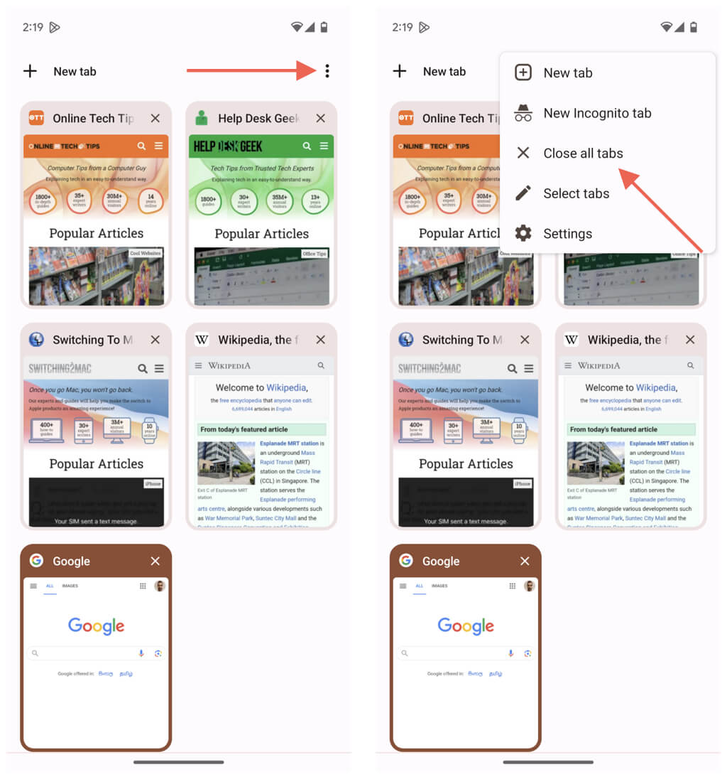 Cách đóng các tab trong trình duyệt web trên thiết bị Android - โลกแห่งกี๊ก